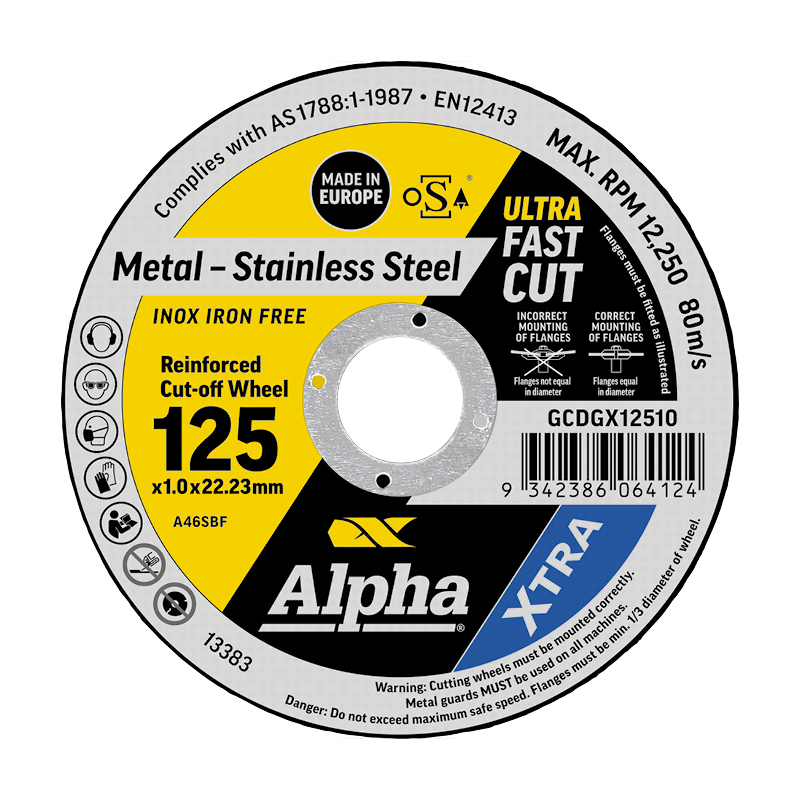XTRA Cutting Disc 125 x 1.0mm | Bulk - Alpha Tools