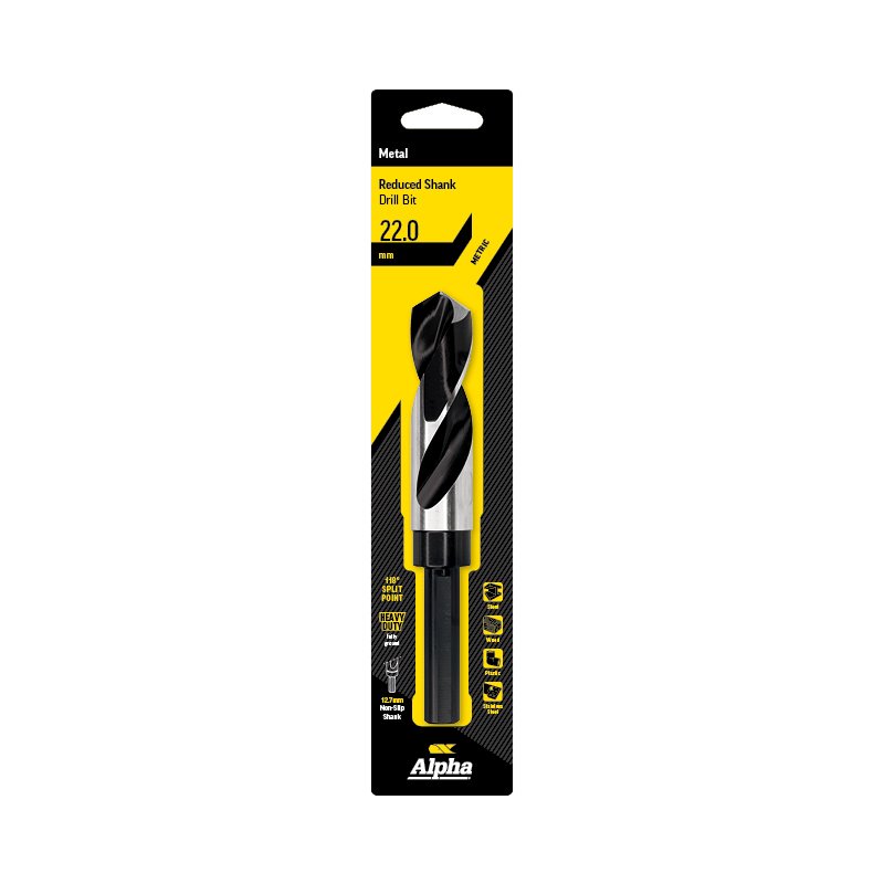 22mm Reduced Shank Drill Bit Single Pack - Alpha Tools