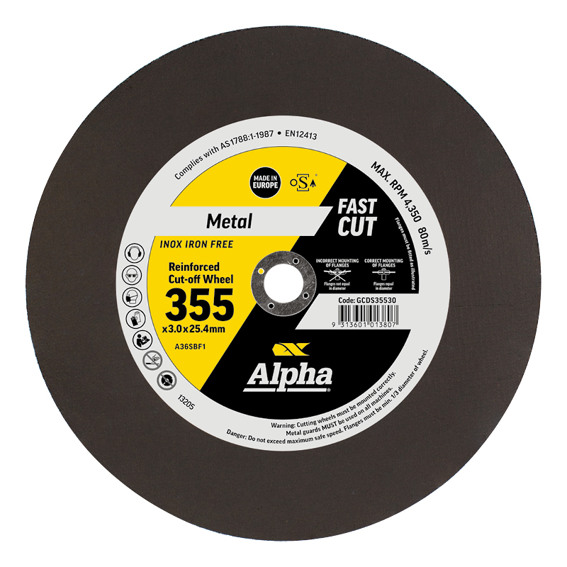 Cutting Disc 355 x 3 x 25.4mm Metal Bulk - Alpha Tools