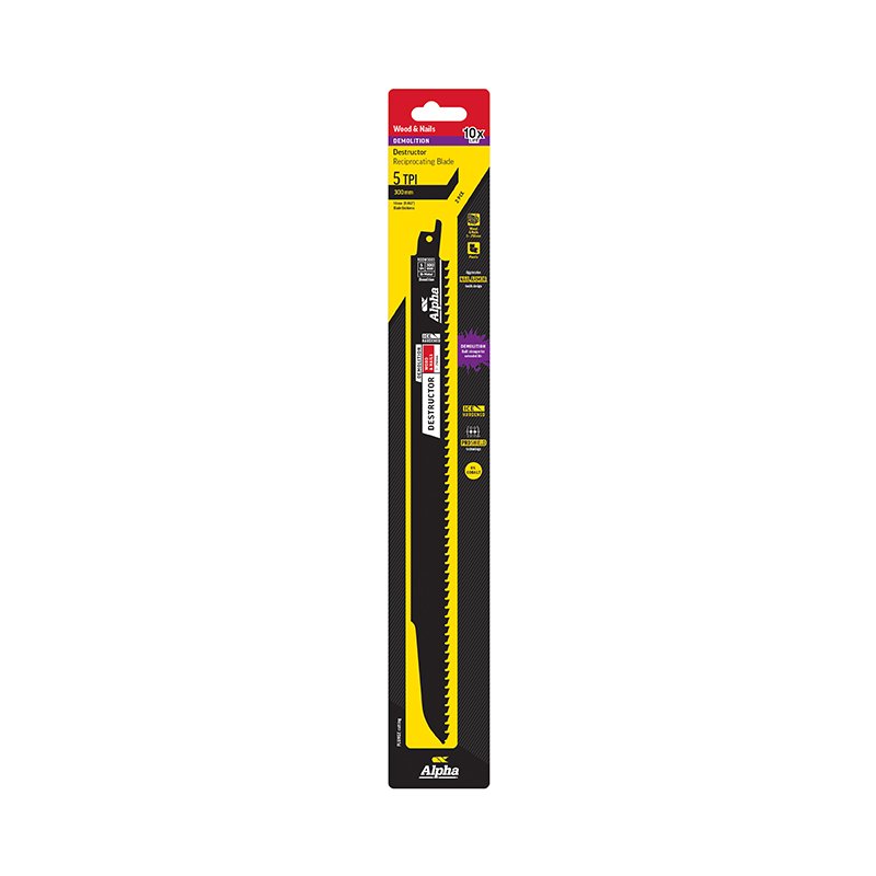 Destructor Demolition – Wood & Nails – Recip Blade, 5 TPI, 300mm – 2 ...