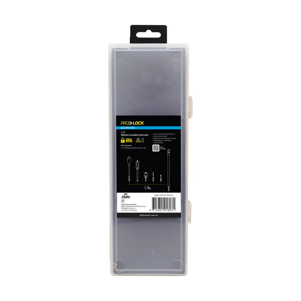 Electricians 4 Piece | 300mm 1/4in Pro Lock Locking Extension Bar Set ...